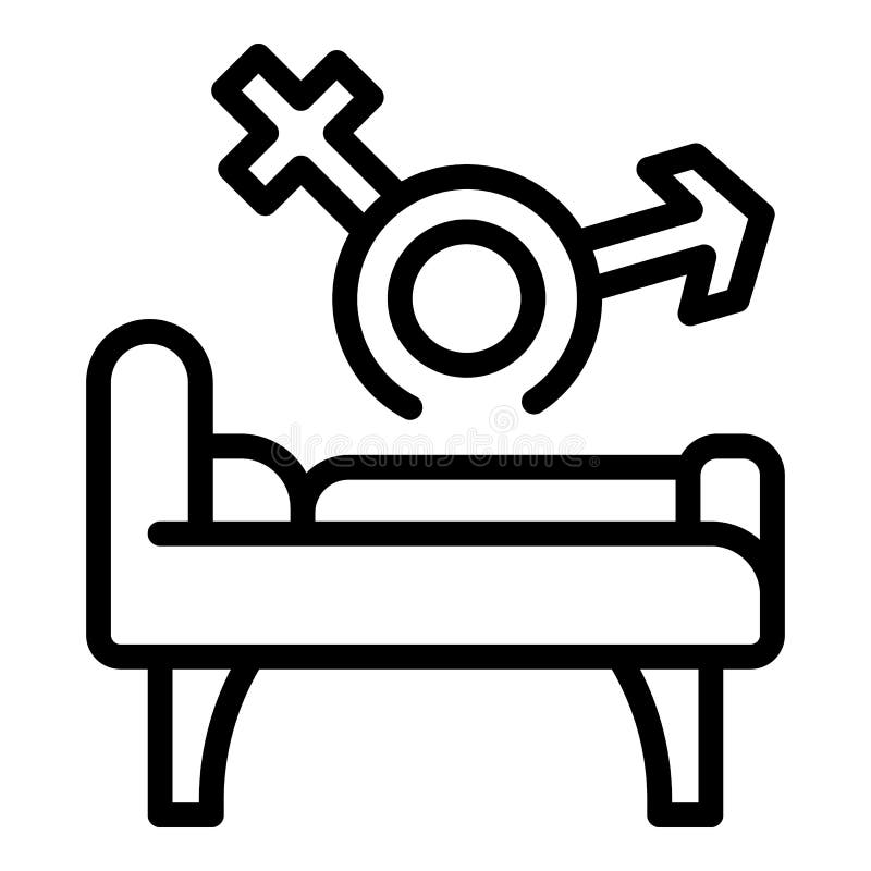 Sex Education Bed Icon Outline Vector Sexual Health Stock Illustration