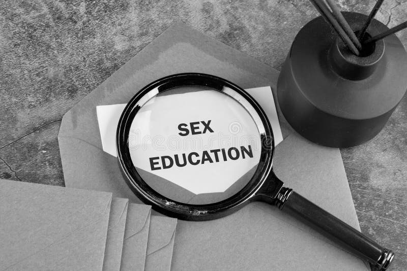 Sex Education Concept Sex Education Written Through A Magnifying Glass In A Letter Sticking Out