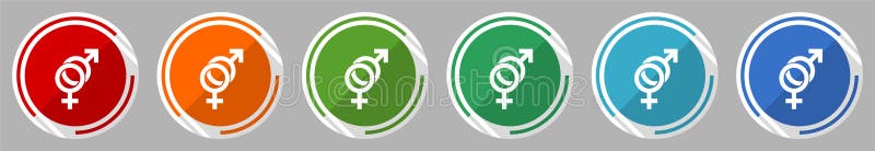Sex Icon Set Vector Illustration In 6 Colors Options For Webdesign And