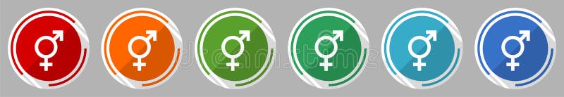 Sex Icon Set Vector Illustration In 6 Colors Options For Webdesign And
