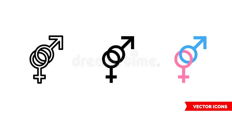 Diversity Icon Of 3 Types Color Black And White Outline Isolated