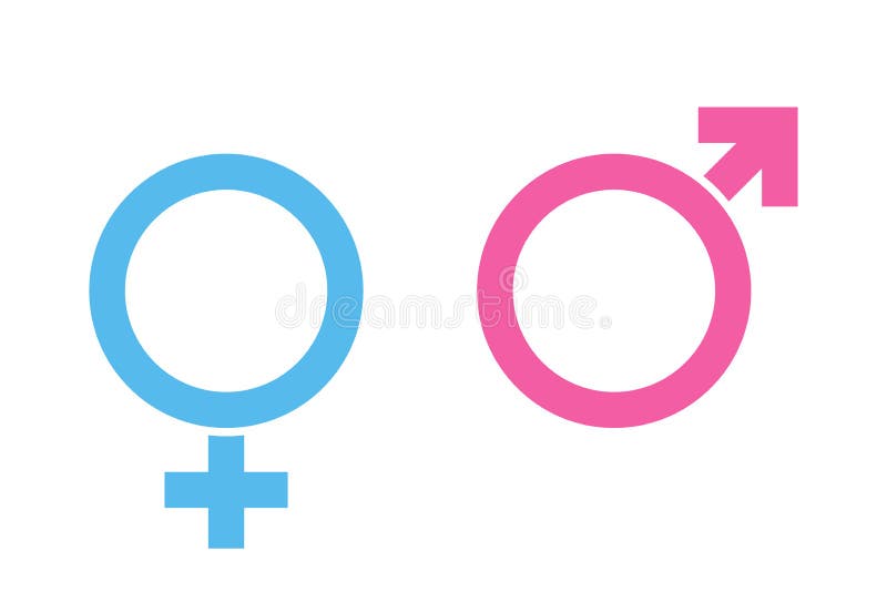 Sex Or Male Vector Icons Isolated On White Background Blue And Pink