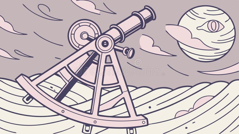 Sextant and Abstract Celestial Bodies, Vector Design Generative AI ...