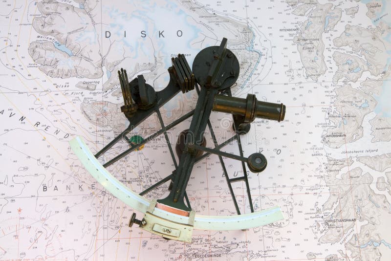 Sextant on a Chart stock photo. Image of denmark, observations - 4626702