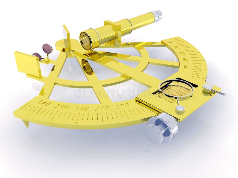 Compass, Sextant and Telescope Stock Image - Image of pointer ...