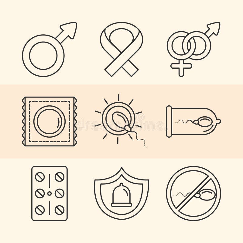 Contraception Methods Banners Set Stock Vector Illustration Of