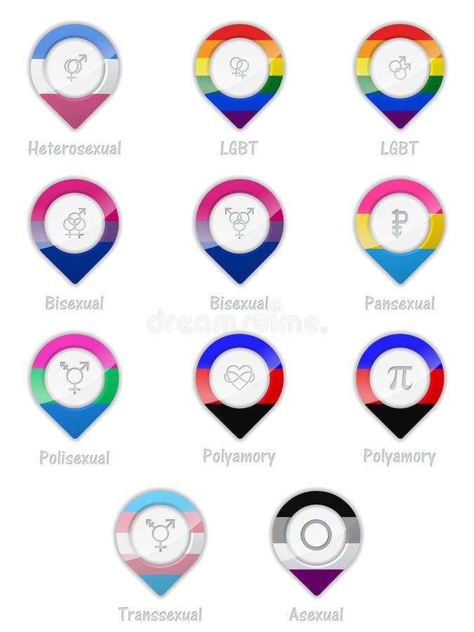 Sexual Orientation Symbols and Flags Stock Vector - Illustration of ...