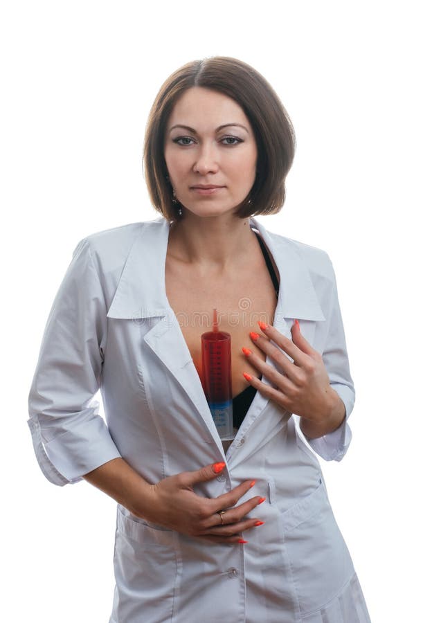 Sexually Doctor Woman On Isolated White Background Caucasian Woman