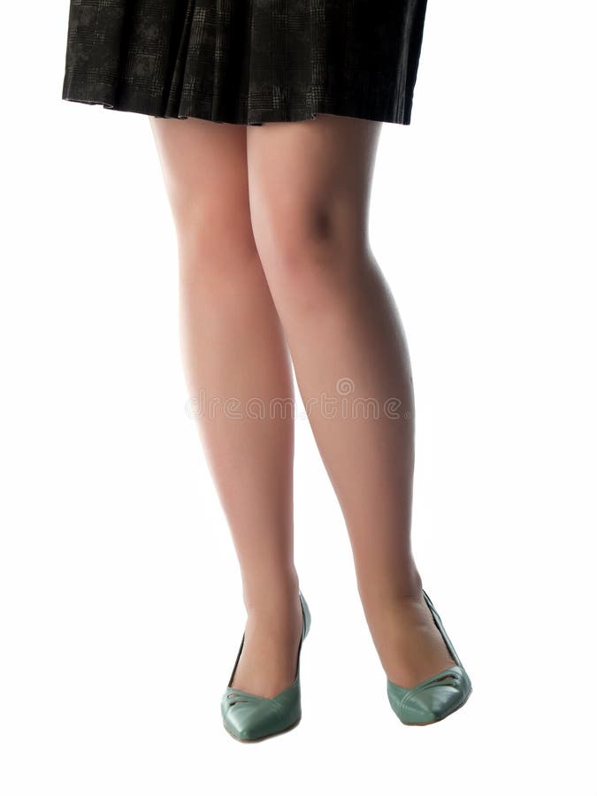 Korte Rok Lange Benen En Hoge Hielen Stock Afbeelding - Image of deel ...