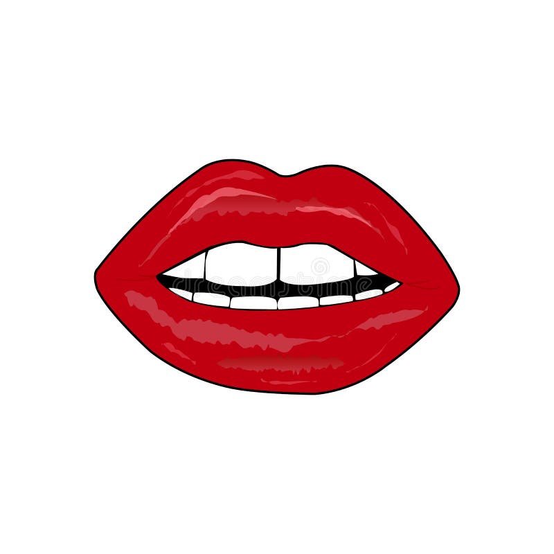 Biting lips stock vector. Illustration of makeup, design - 94924545