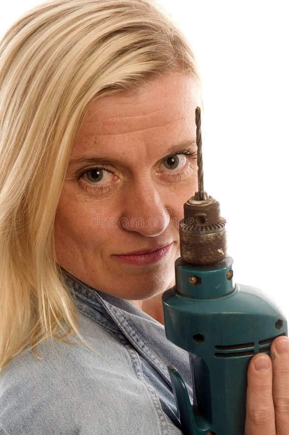 Contractor Construction Lady with Tool Stock Image - Image of homemaker ...