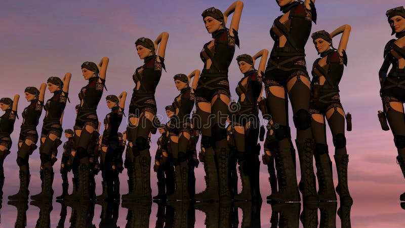 Dancers in Chorus Line in Silhouette Stock Vector - Illustration of ...