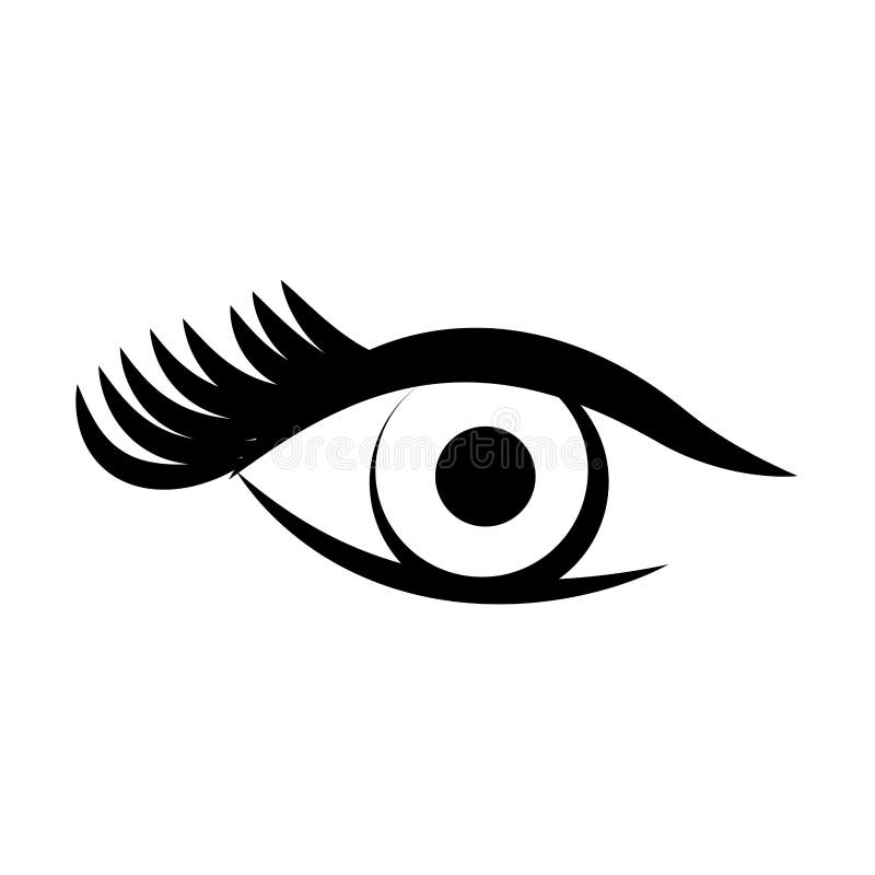 Female eye icon stock vector. Illustration of lashes - 91921001