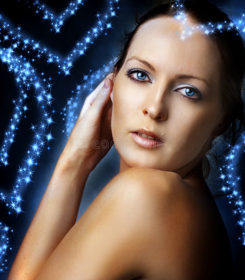 Beautiful Make Up And Long Red Nails Stock Image Image Of Glam