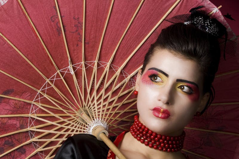Geisha portrait in studio stock image. Image of geisha - 13105729