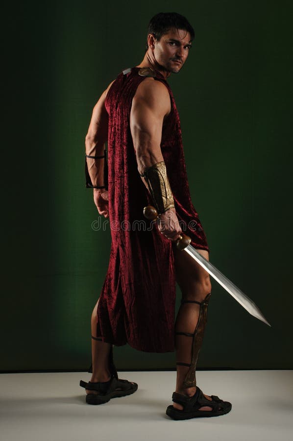 The Gladiator Strikes a Unique Pose Stock Image - Image of brave, dark ...