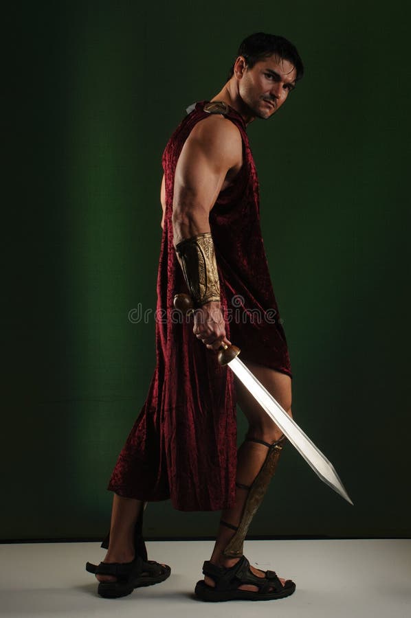 The Gladiator Strikes a Unique Pose Stock Image - Image of brawny ...