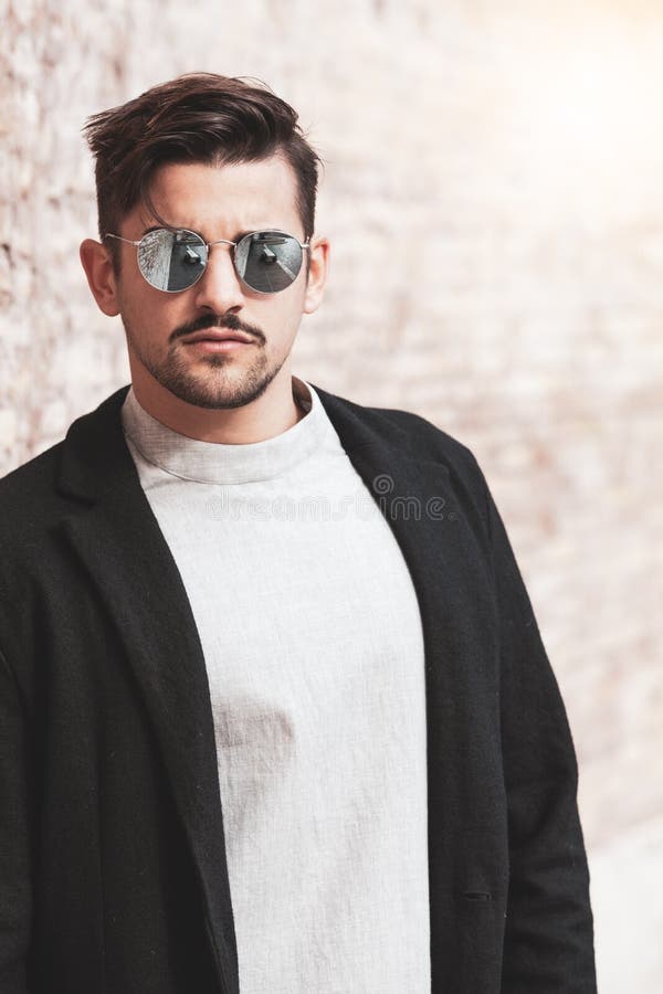 Cool Handsome Fashion Young Man Stylish Man With Sunglasses Stock