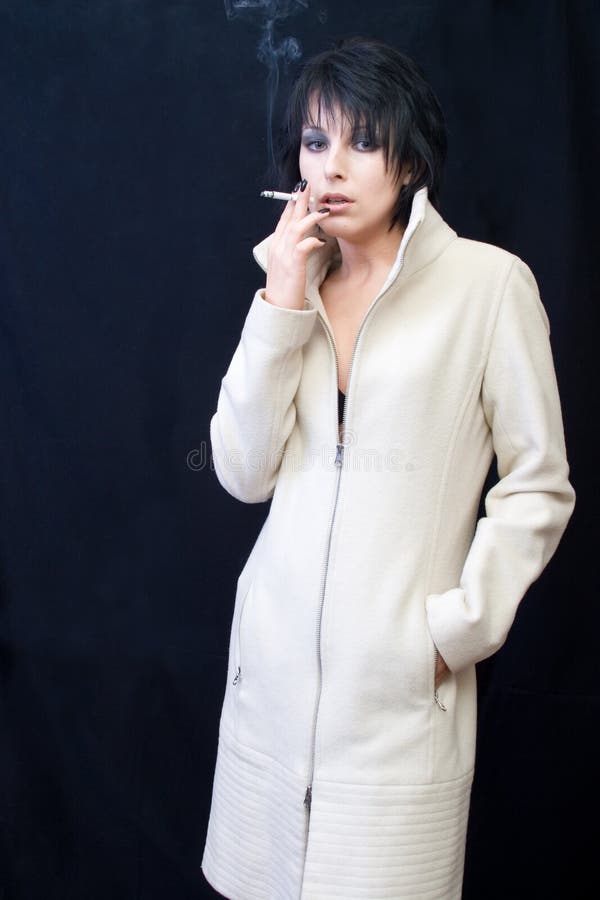 Goth Woman Smoking a Cigarette Stock Image - Image of bold, brazen: 1908807