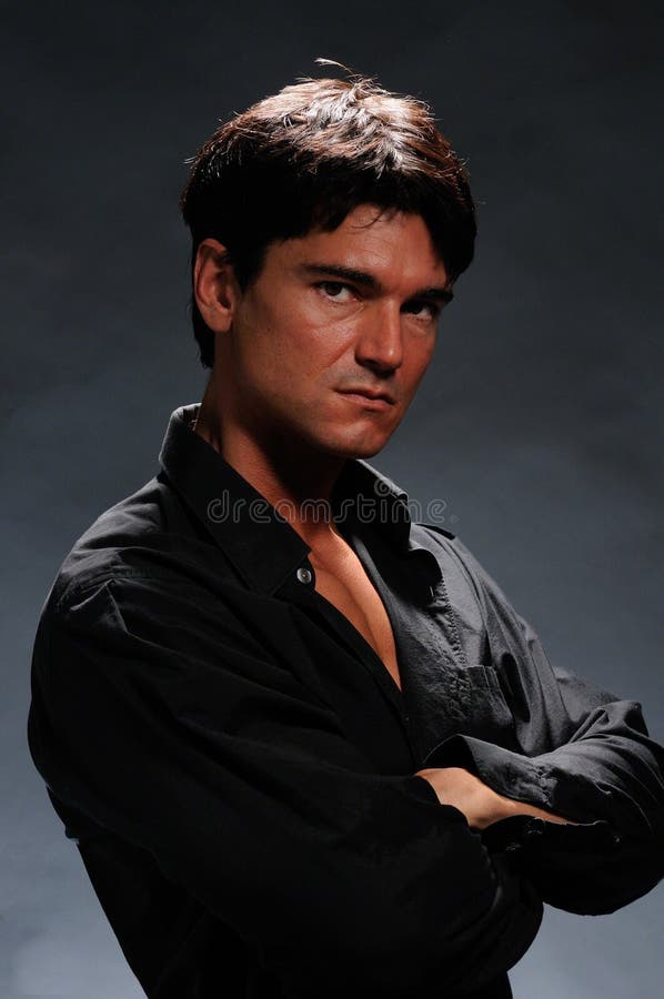 The Handsome Man Poses for the Portrait Stock Image - Image of model ...