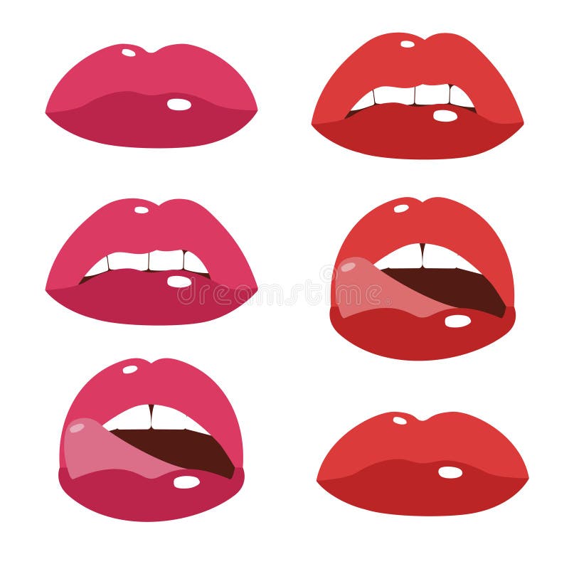 Lips, Cartoon Flat Style Vector Illustration Stock Vector ...