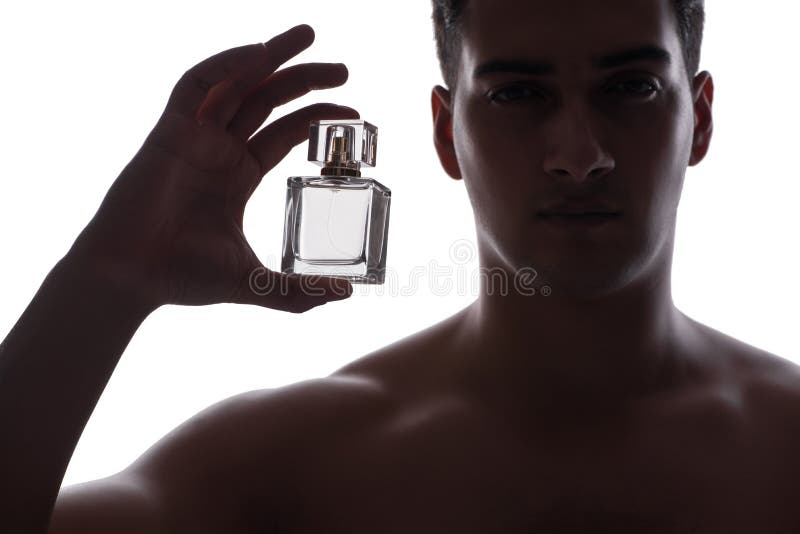 The Man with Bottle of Perfume Stock Image - Image of fragrance ...