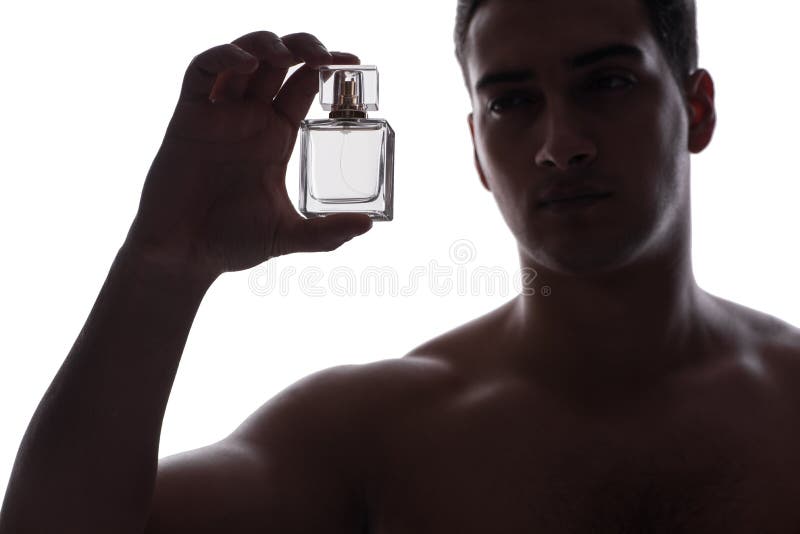 The Man with Bottle of Perfume Stock Image - Image of aroma, liquid ...