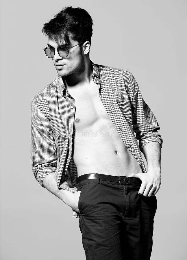 Man Model Doing a Fashion Shoot in the Studio Stock Image - Image of ...