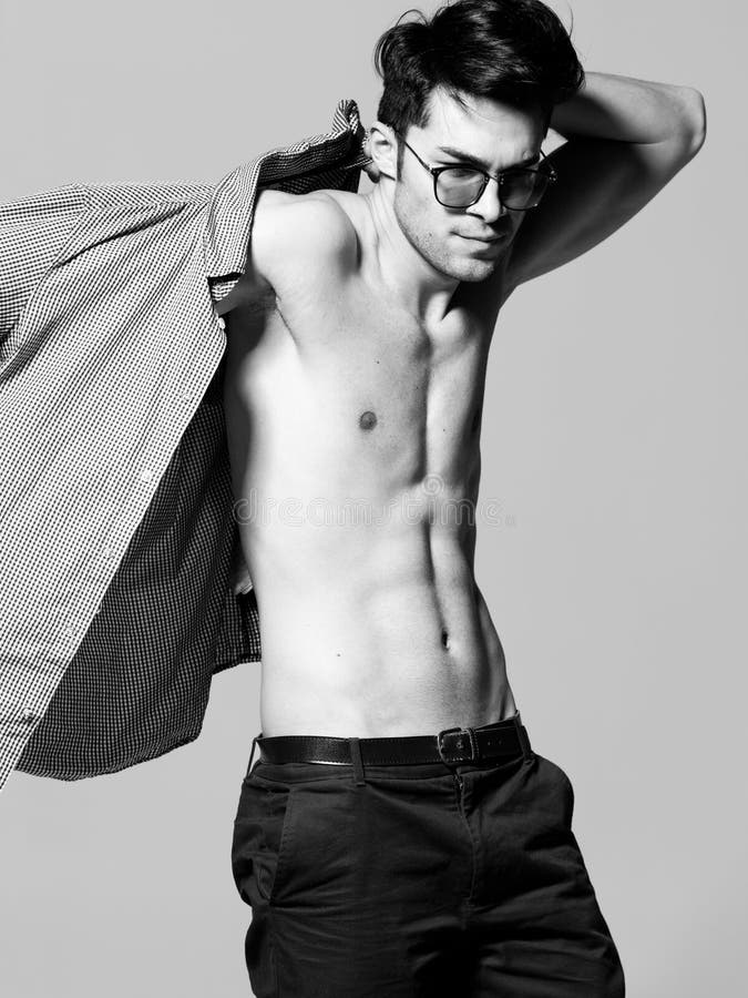 Man Model Doing a Fashion Shoot in the Studio Stock Image - Image of ...