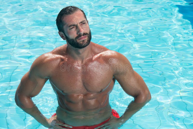 Man In The Swimming Pool Stock Image Image Of Naked 81817831