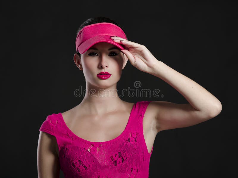 Sexy Frau Auf Rosa Stockfoto Bild Von Kasten Brüste 36226672