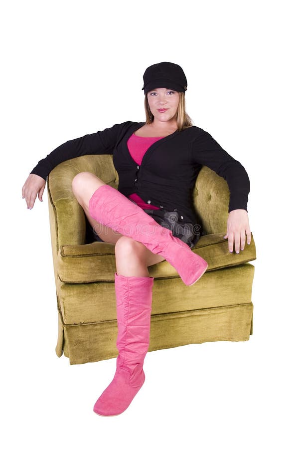 Model Wearing Stylish Outfit with Cap Stock Photo - Image of boots ...