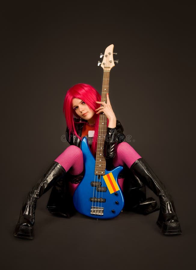 Rock girl shaking her head stock photo. Image of body - 5130360