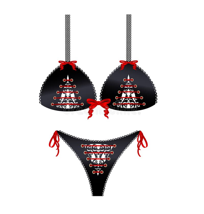 Sexy Rouges Noirs Underlinen Illustration de Vecteur - Illustration du ...