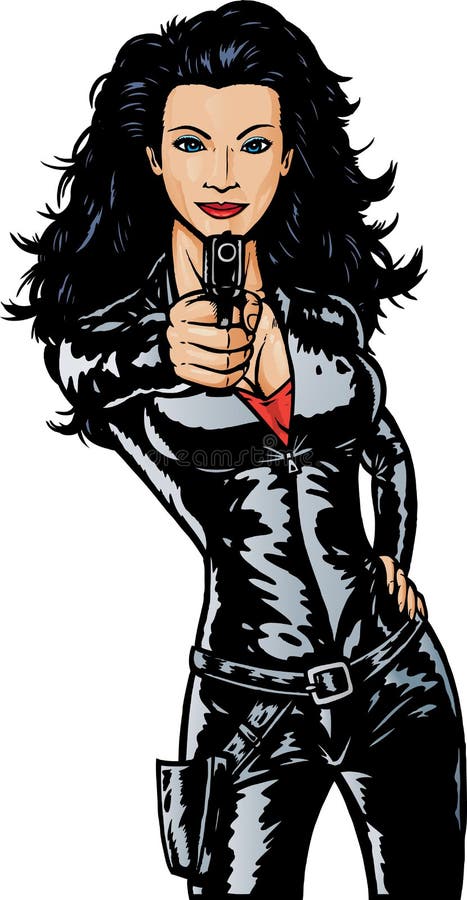 Secret Agent girl stock vector. Illustration of femme - 13076766