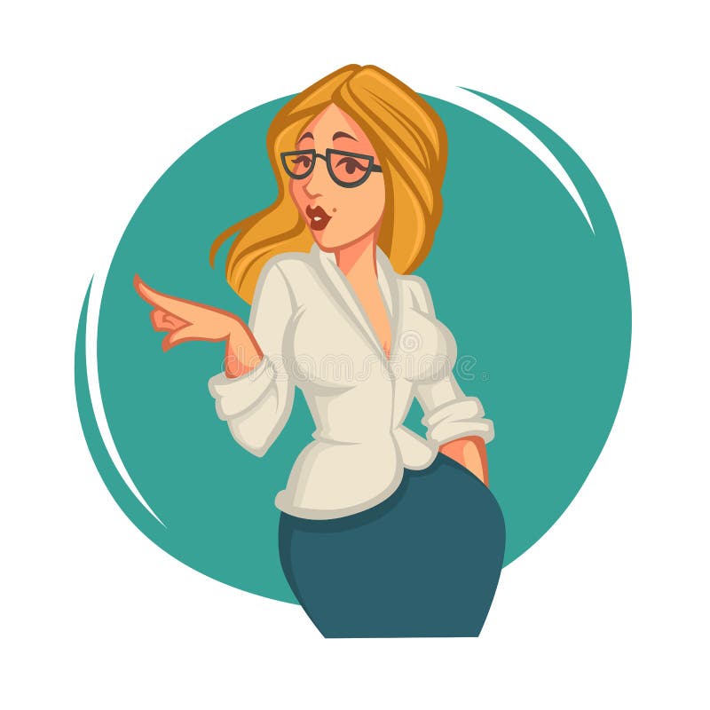 Blonde Secretaresse Op Het Kantoor Vector Illustratie - Illustratie ...