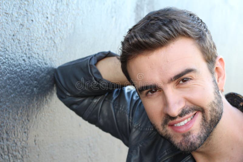 Smiling Male Model with a Beard Stock Image - Image of australian ...