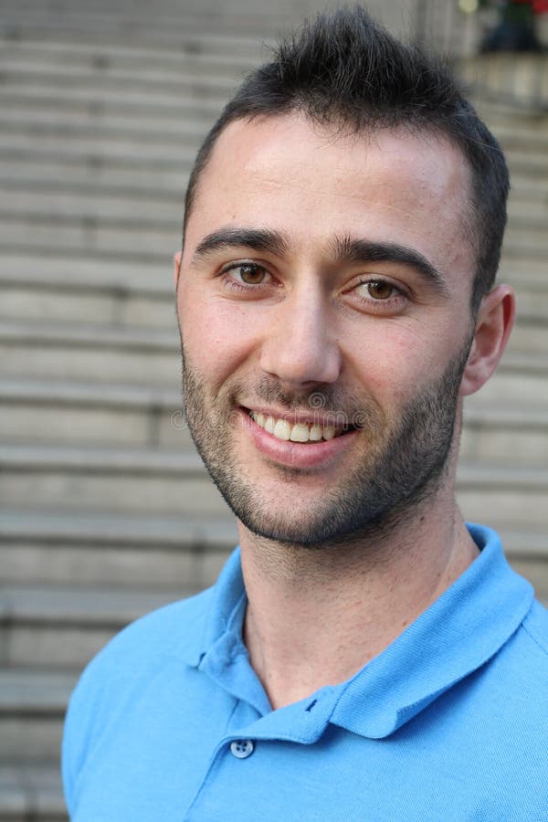 Smiling Natural Male Model with a Beard Stock Photo - Image of good ...