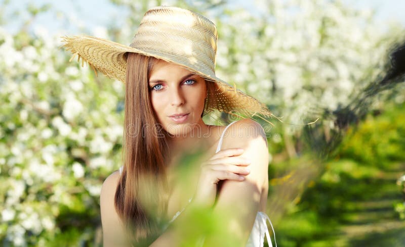 Summer girl stock photo. Image of spring, green, pastel - 24655578