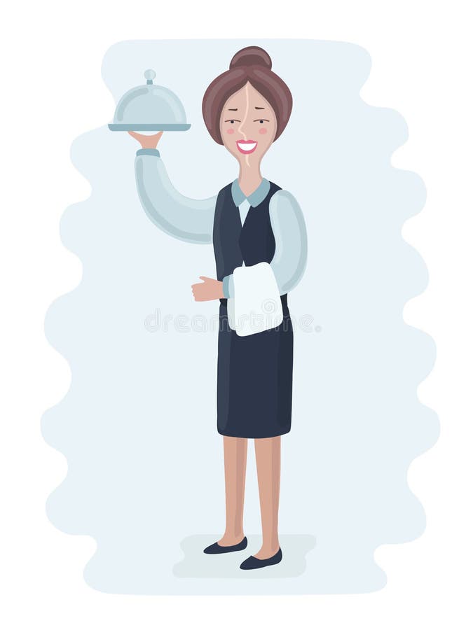 Waitress With Coffee And Breakfast Stock Vector Illustration Of