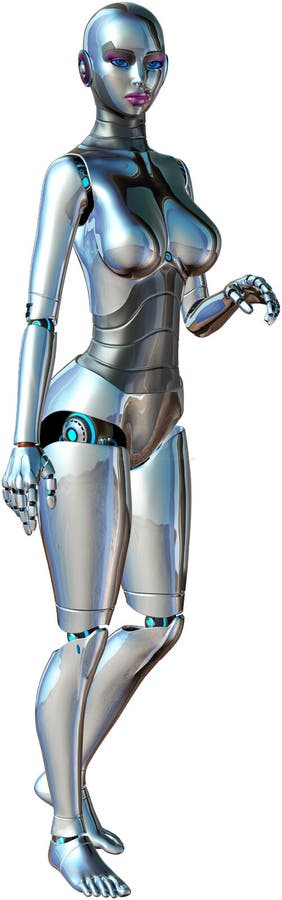 Sexy Weiblicher Android-Roboter Lokalisiert Stockfoto - Illustration von android, cyborg: 70050840