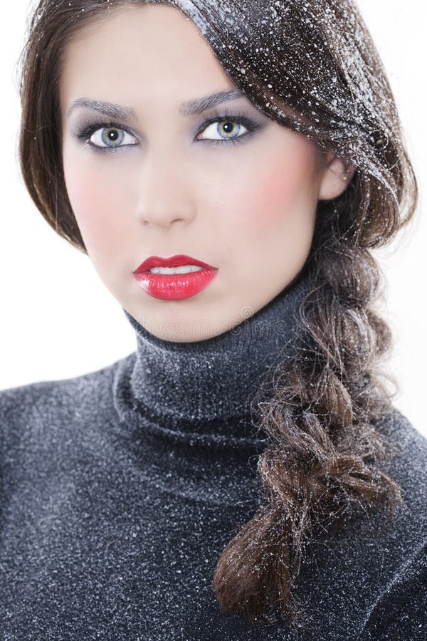 Winter makeup stock image. Image of fashion, cute, cold - 17422357