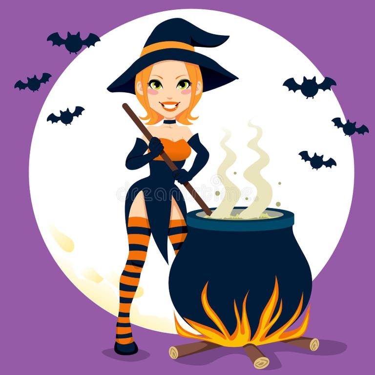 Witch Cooking Pot Stock Illustrations – 6,021 Witch Cooking Pot Stock ...
