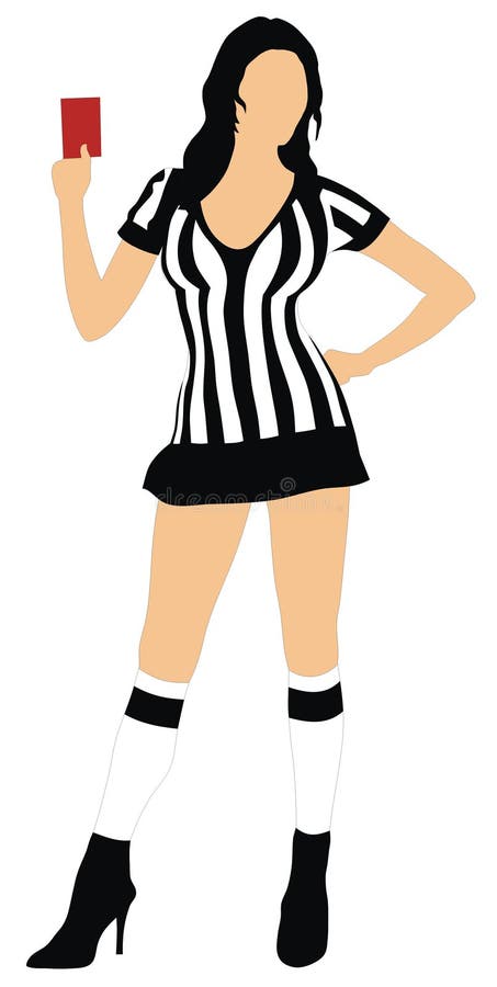 Female Referee Cartoon Energetic Cartoon Woman Referee Running