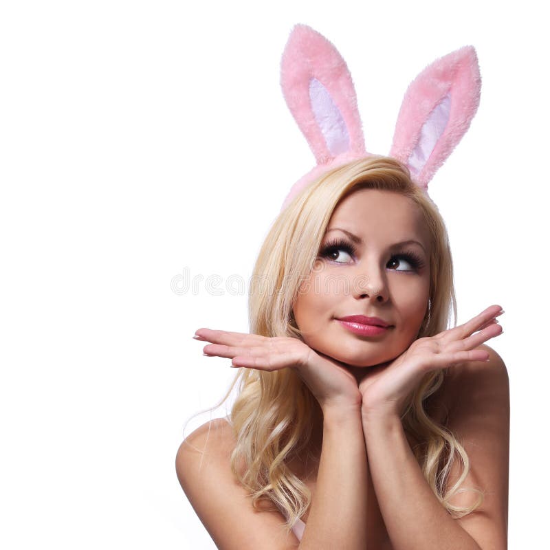 Woman With Bunny Ears Stock Image Image Of Bunny Happy 38850627