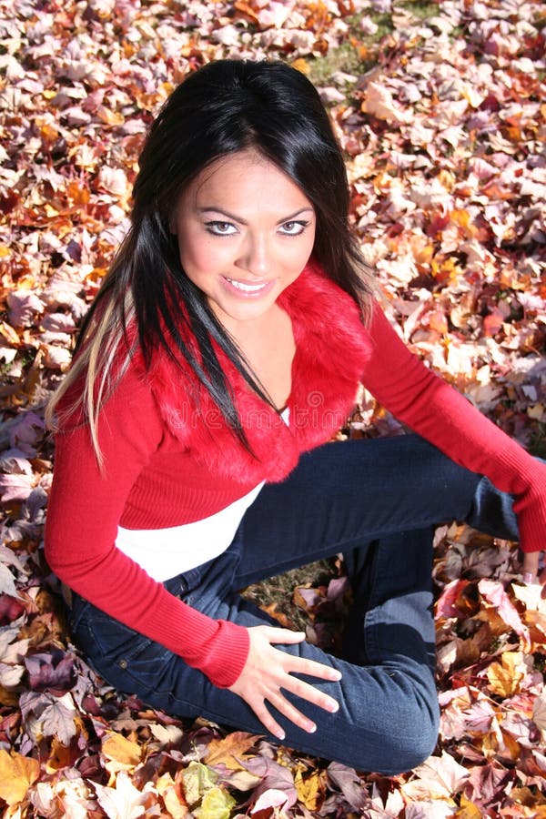 Woman in Fall Fashion Outdoors Stock Photo - Image of outside, sweater ...