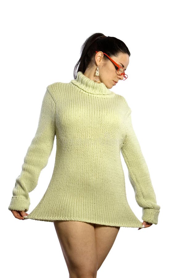 Woman in sweater stock image. Image of pose, smart, posing - 6164411