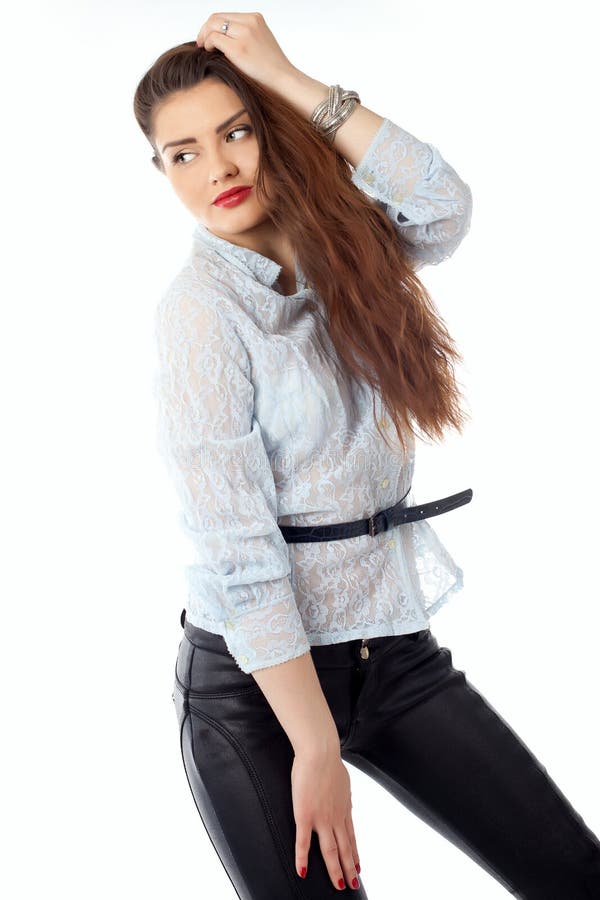 Woman on a white bg stock image. Image of girl, female - 23623325