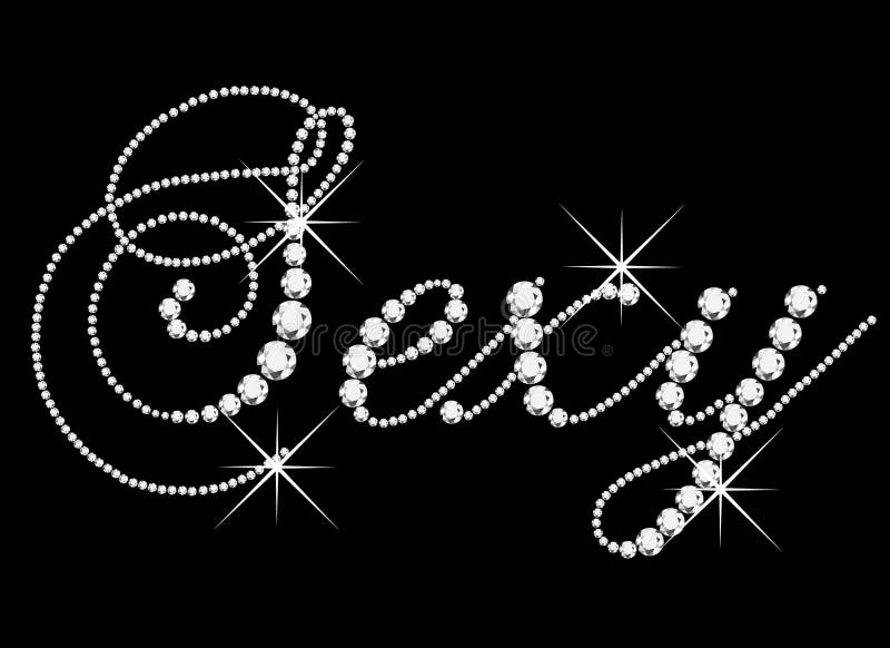 Word with diamonds stock vector. Illustration of girly - 25354418