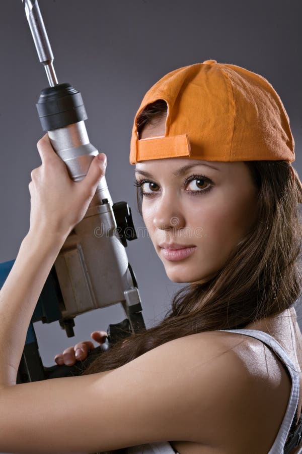Young Woman Construction Worker Stock Image - Image of fashion ...